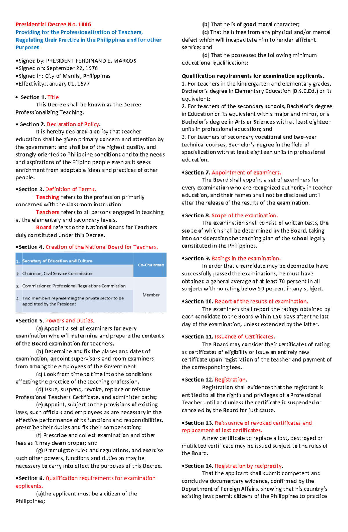 Presidential Decree NO. 1006 - Presidential Decree No. 1006 Providing ...