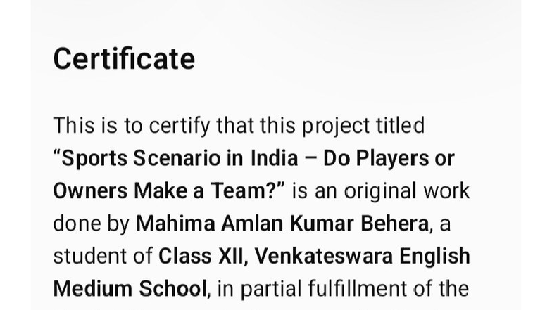 CBSE Class XII Project: Sports Scenario in India - Players vs Owners ...