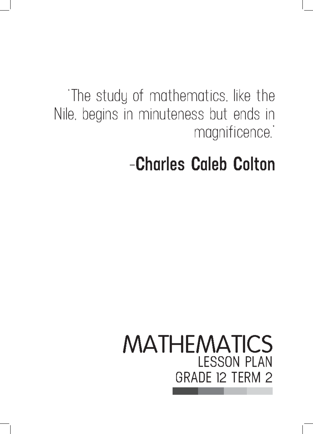 Grade 12 Mathematics Term 2 Lesson Plan Overview - Studocu