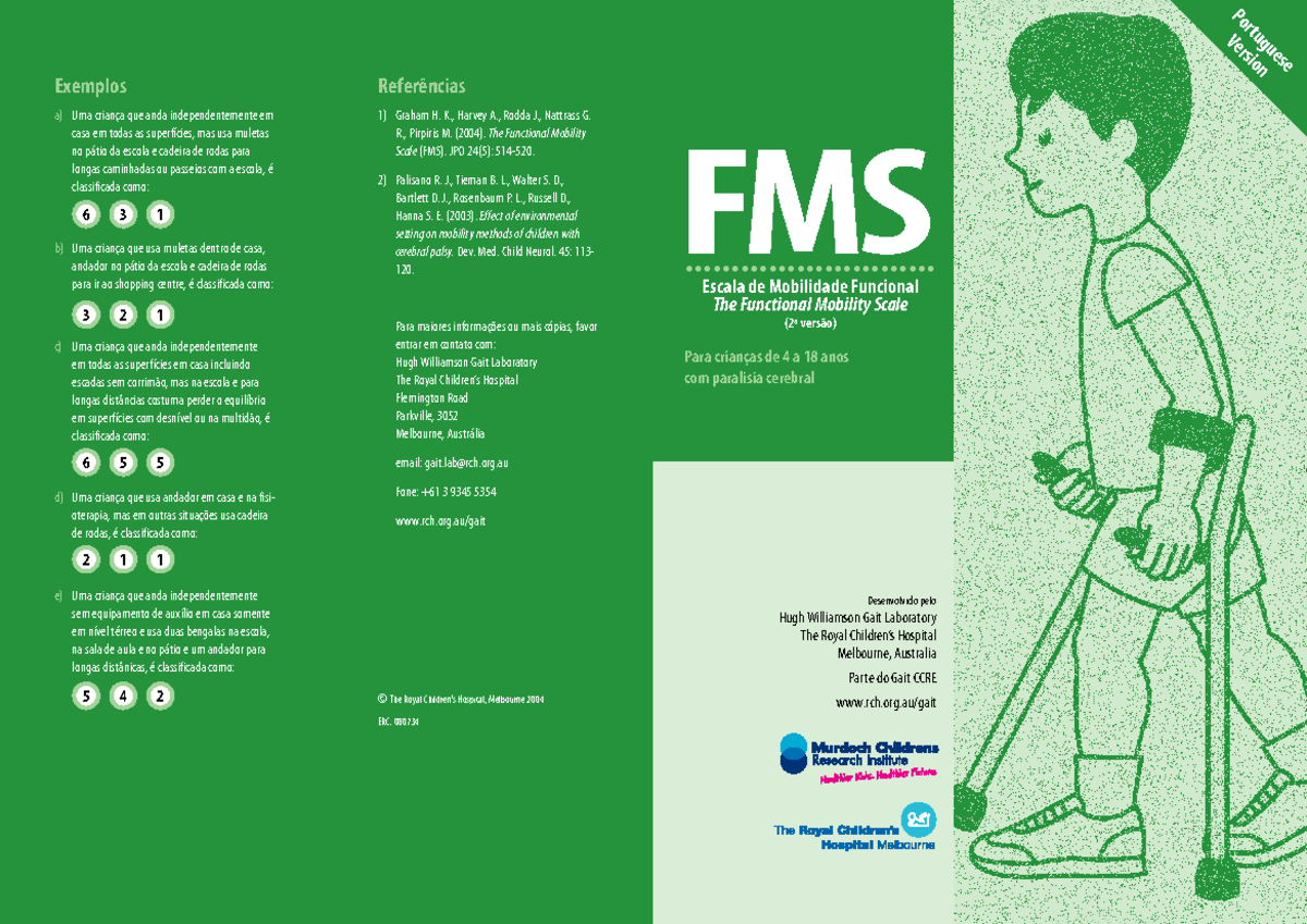 FMS - Escala de Mobilidade Funcional para Crianças com Paralisia ...