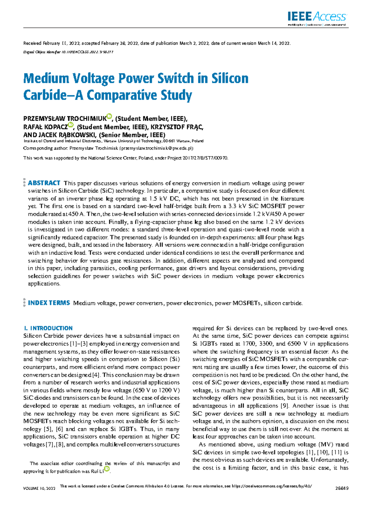 Medium Voltage Power Switch in SiC: A Comparative Study - Studocu