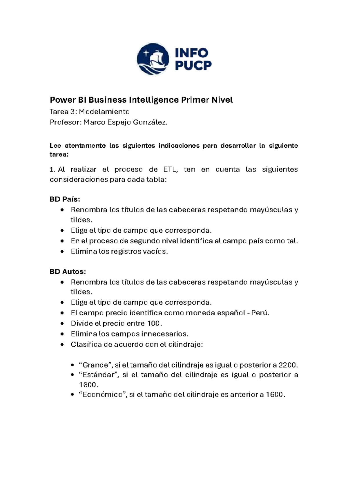 Tarea 3: Modelamiento en Power BI - Business Intelligence Primer Nivel ...
