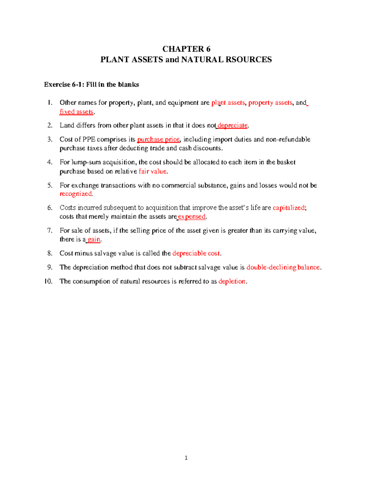 Chapter 6 Plant Assets Exercises T3AY2324 (Answer Guide) - Studocu