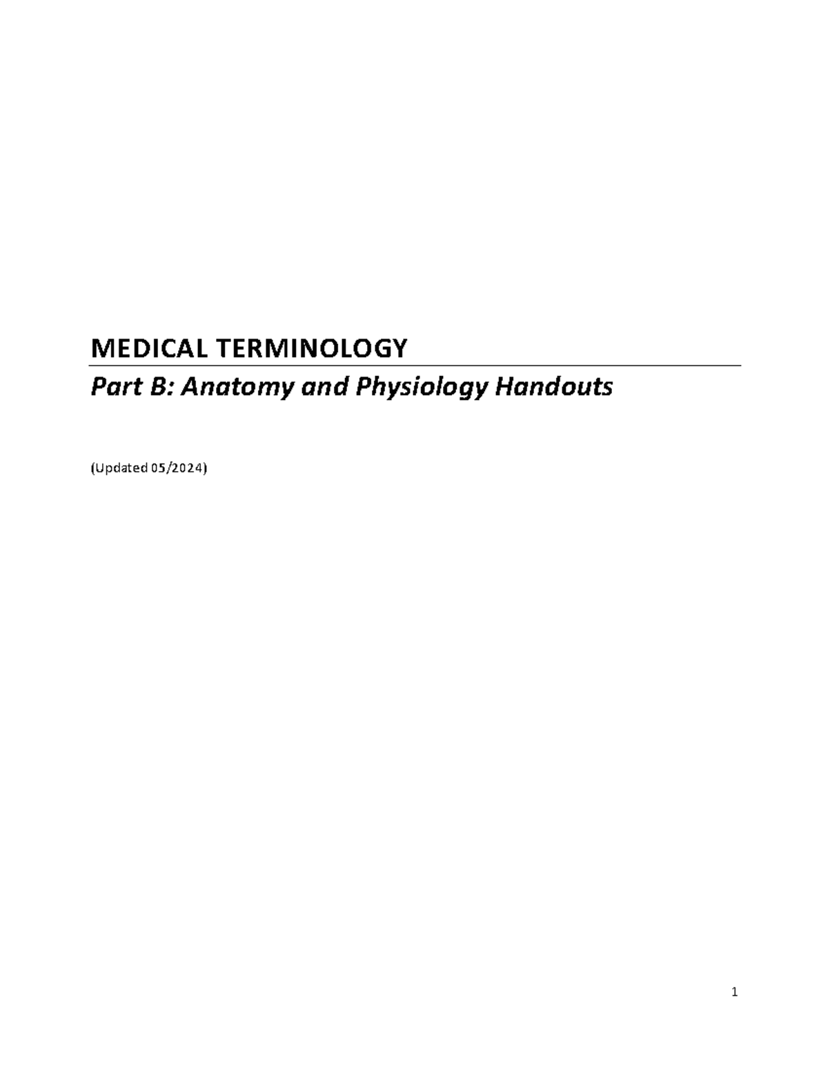 Anatomy & Physiology Overview: Medical Terminology Study Guide - Studocu