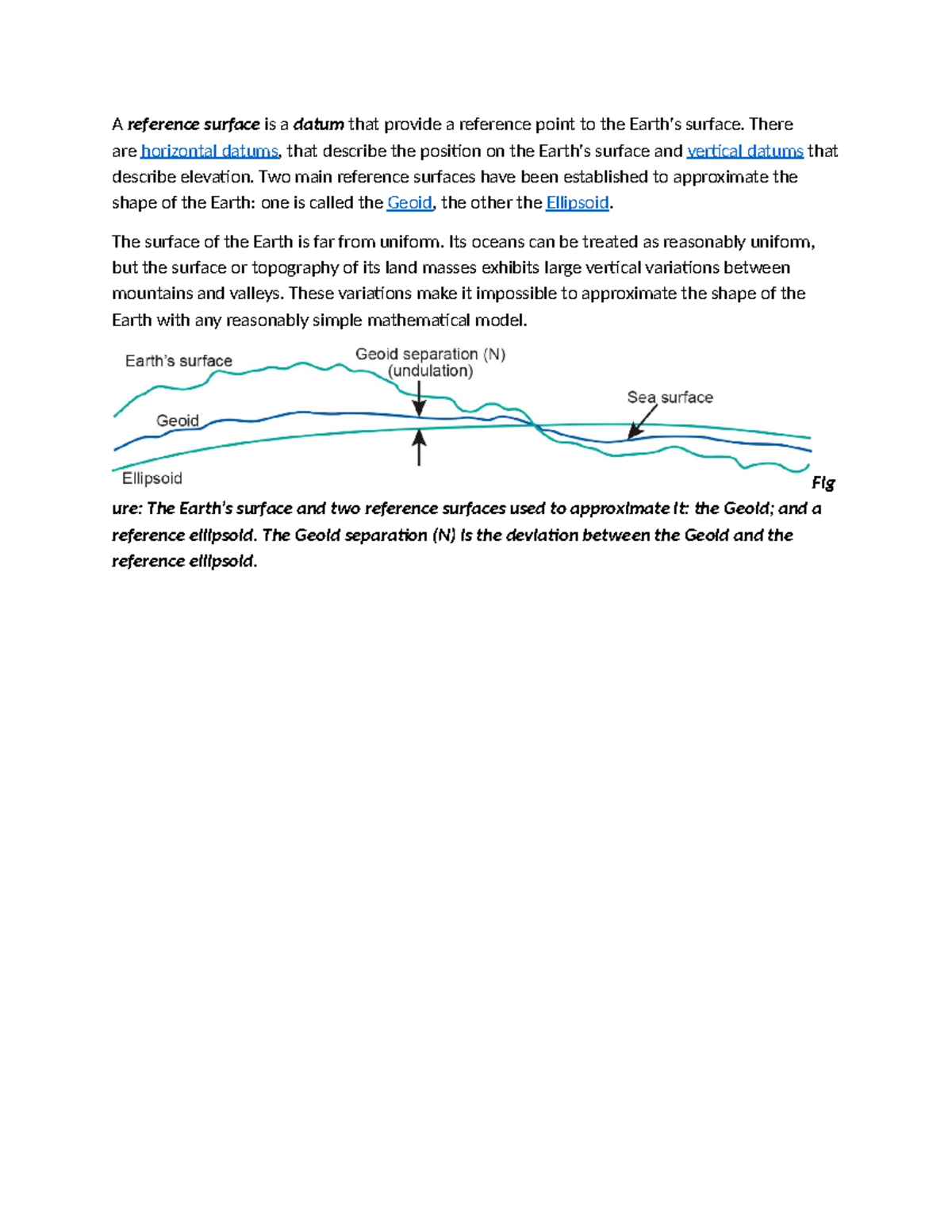 Reference Surfaces: Geoid and Ellipsoid Explained - Studocu