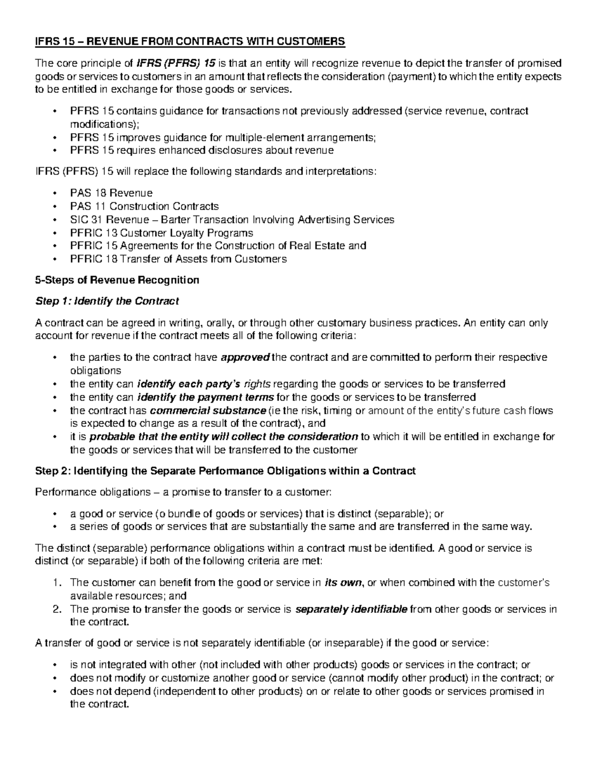 HO4-IFRS 15: Revenue Recognition from Contracts with Customers - Studocu