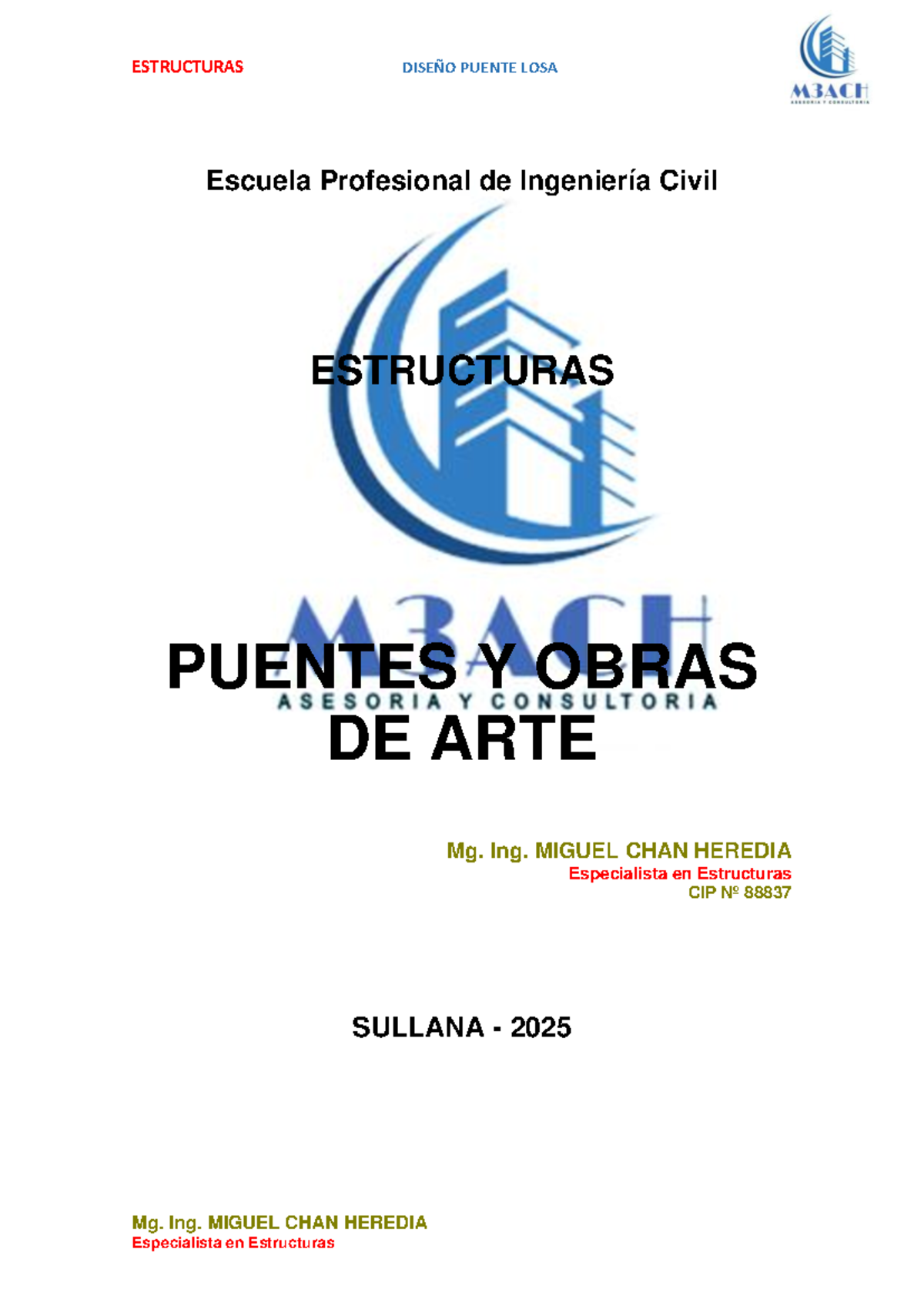 Diseño De Puente Losa Estructuras 2025 Studocu