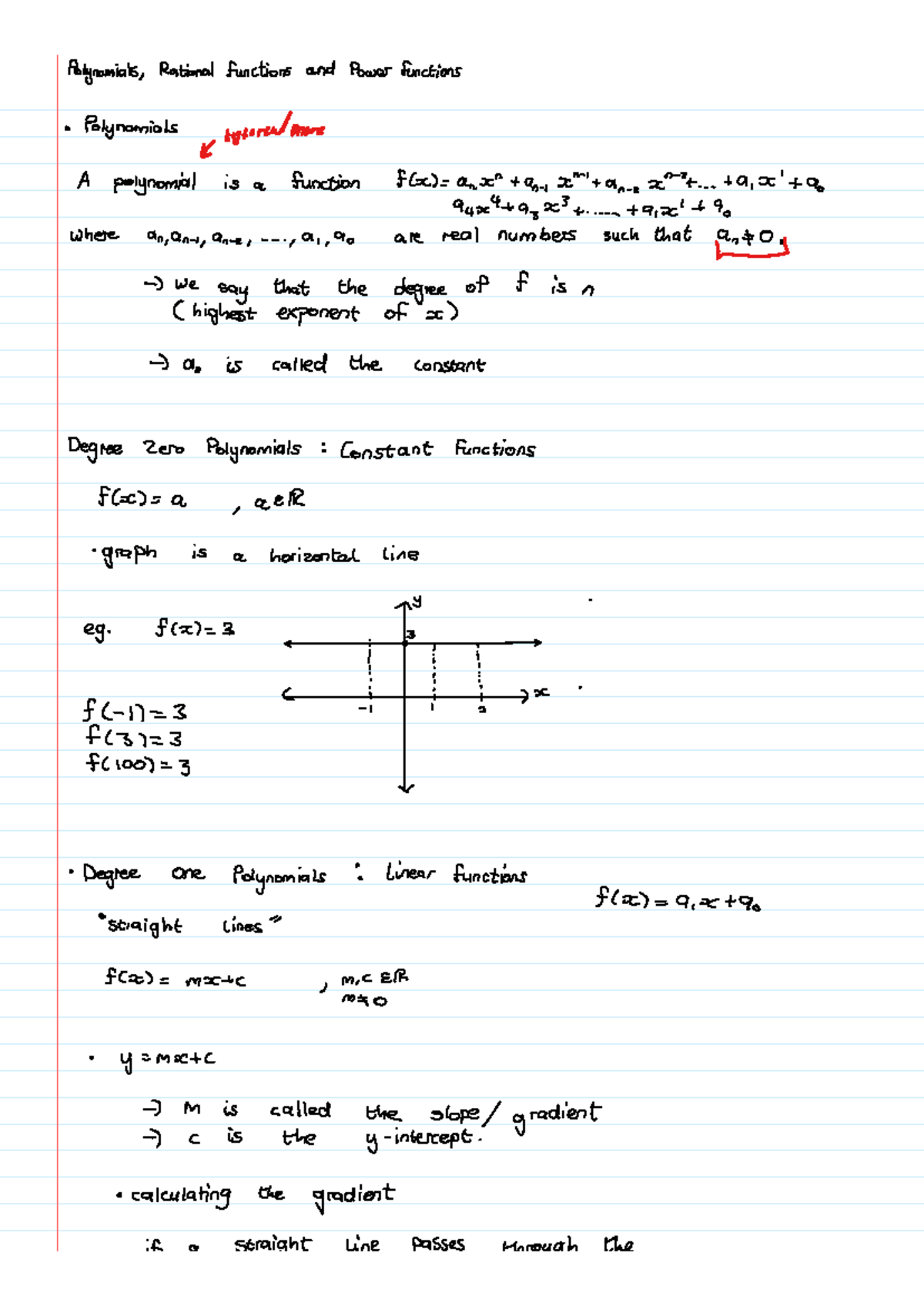 Math 124: Polynomials, Rational Functions, and Power Functions Notes ...