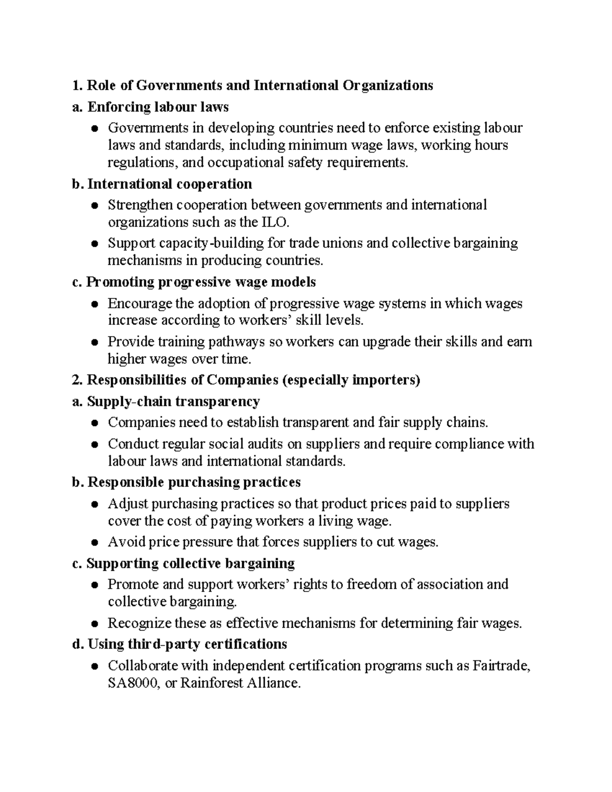 Governments, Companies & Consumers: Ensuring Fair Wages in Global ...