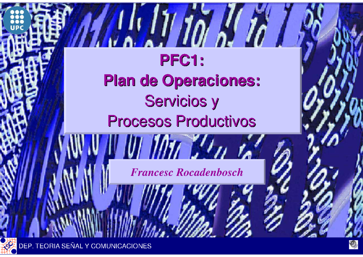 PFC1: Plan de Operaciones en Servicios y Procesos Productivos - Studocu