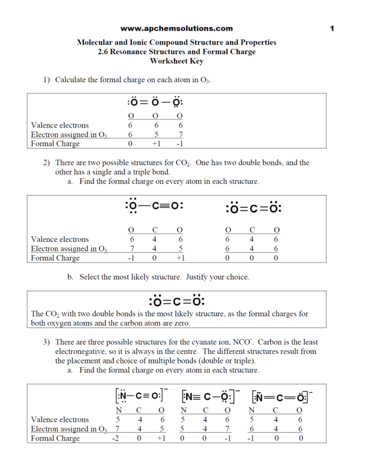 2.6 Molecular and Ionic Compounds: Resonance Structures & Formal Charge ...