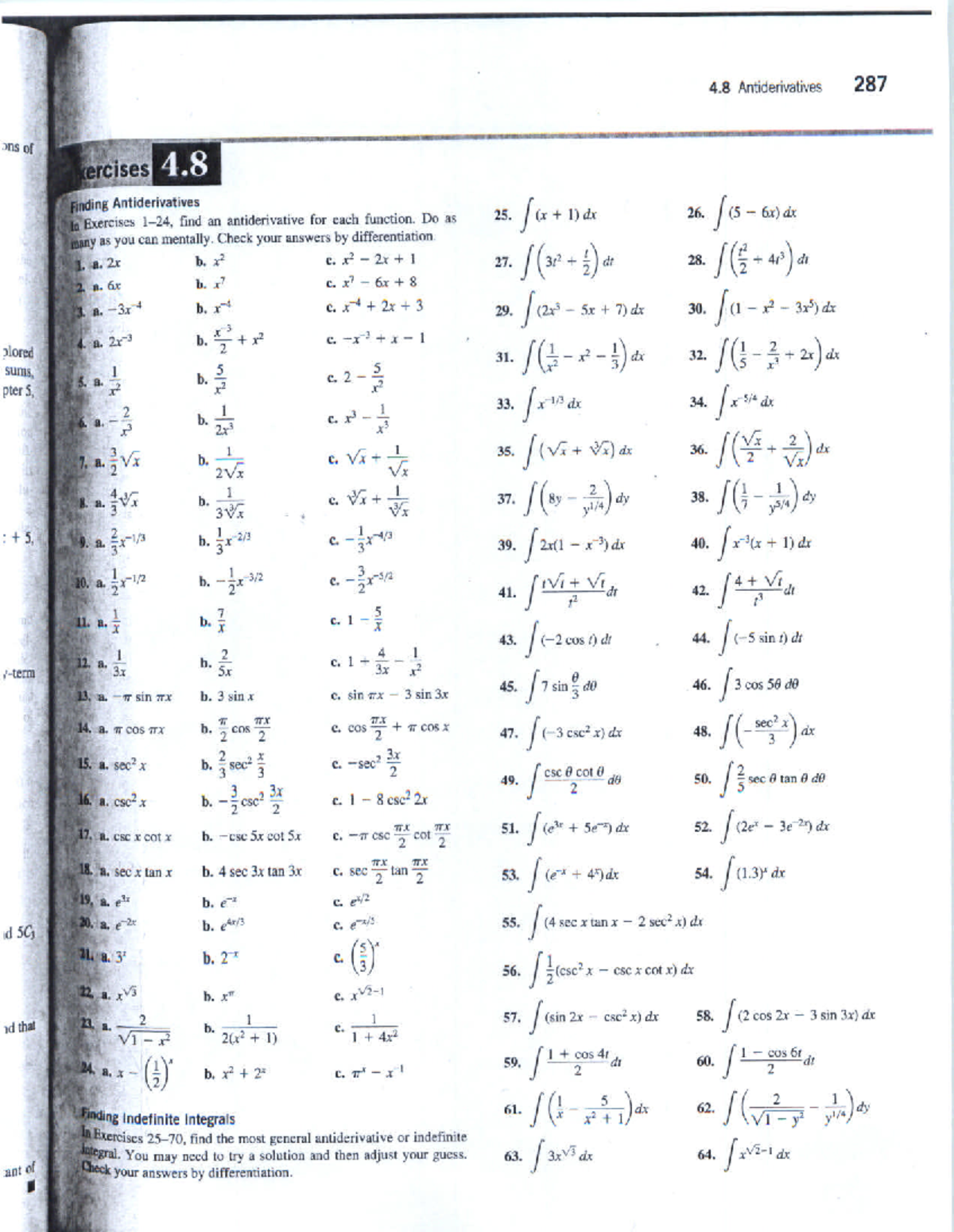 Antiderivatives and Integrals: Exercises and Solutions (Calc 4.8) - Studocu