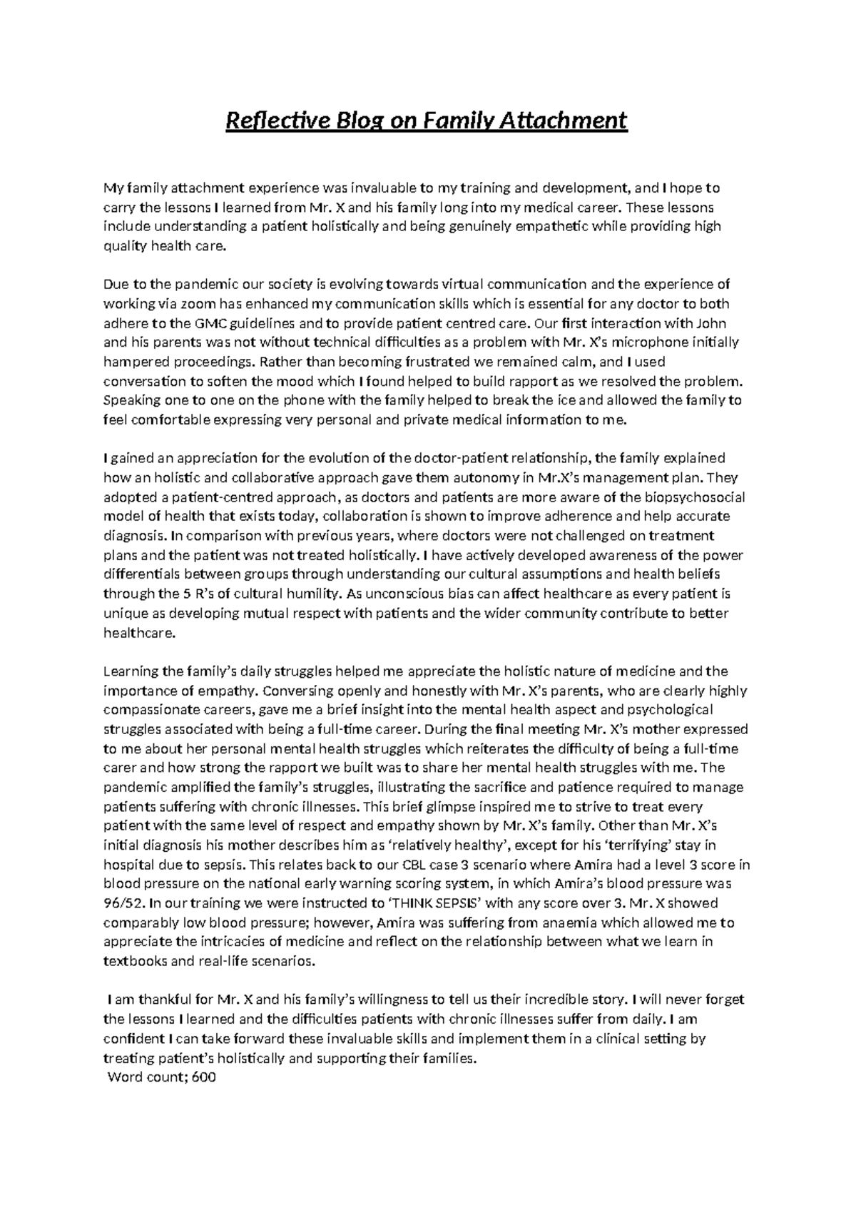 Family attachment personal blog - Reflective Blog on Family Attachment ...