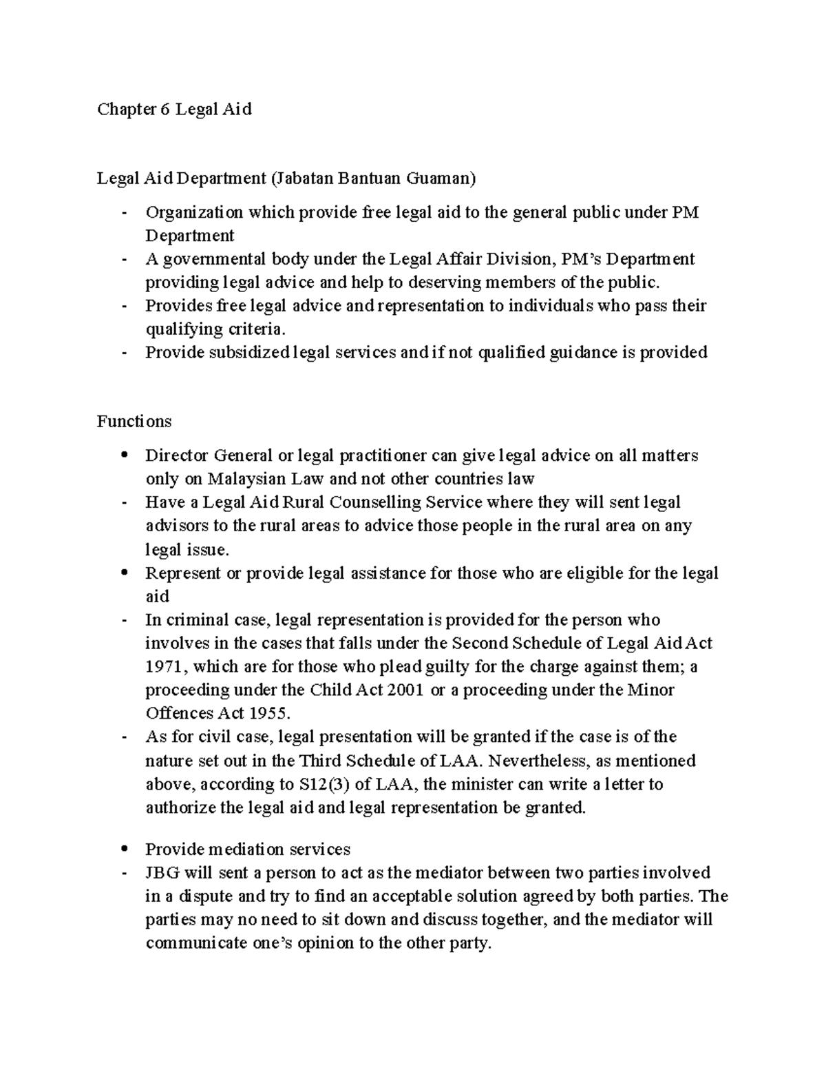 Chapter 6: Overview of Legal Aid Services and Eligibility Criteria ...