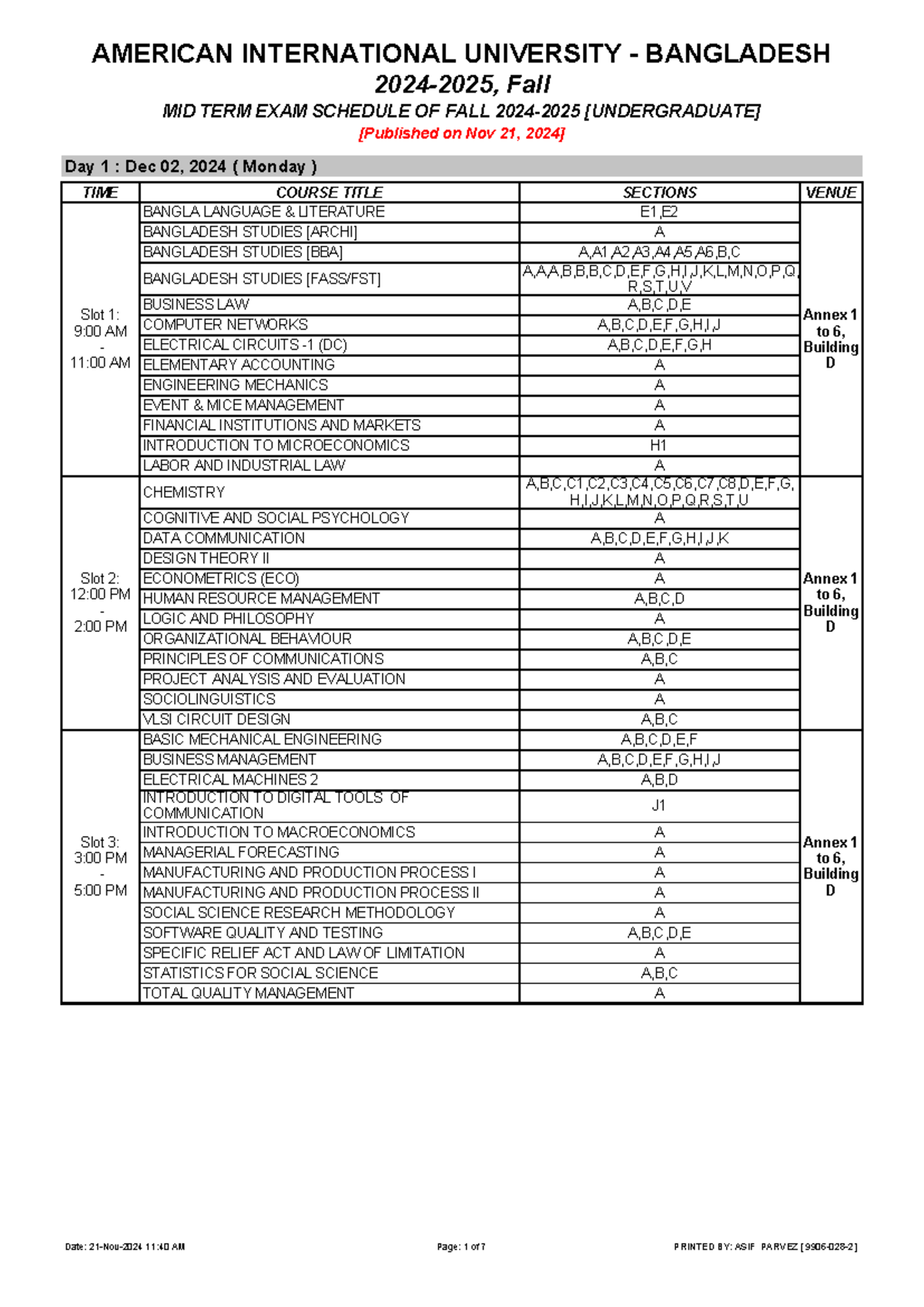 Revised-mid-term-exam-schedule-of-fall-2024-2025-[undergraduate] [nov - AMERICAN INTERNATIONAL ...