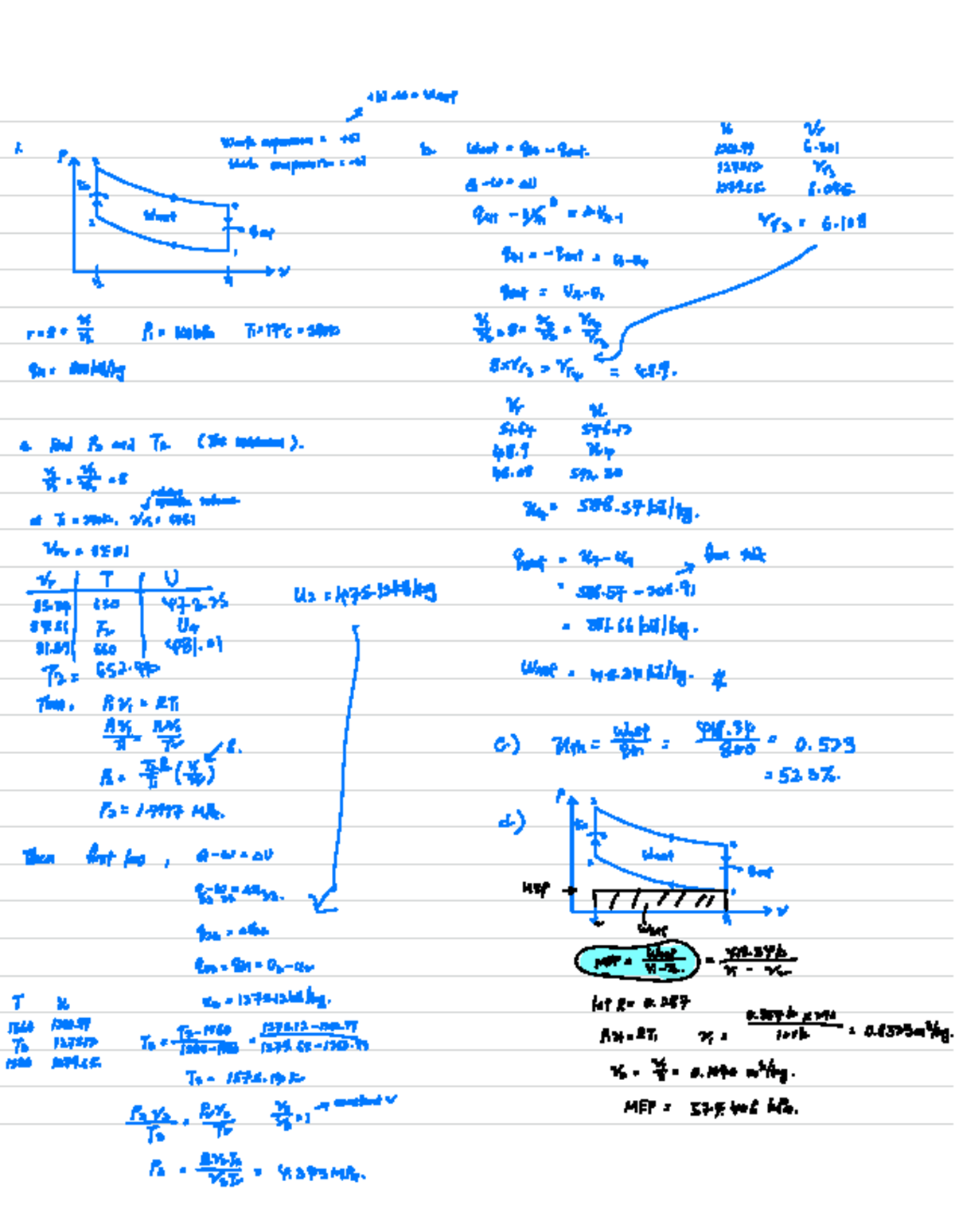 Otto Cycle Exercise 1 - Work Expansion and Compression Analysis - Studocu