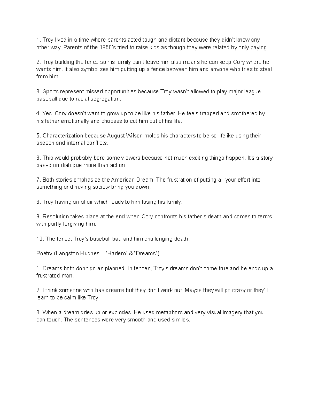 Quiz - Critique of "Fences" by August Wilson - DP It - Studocu