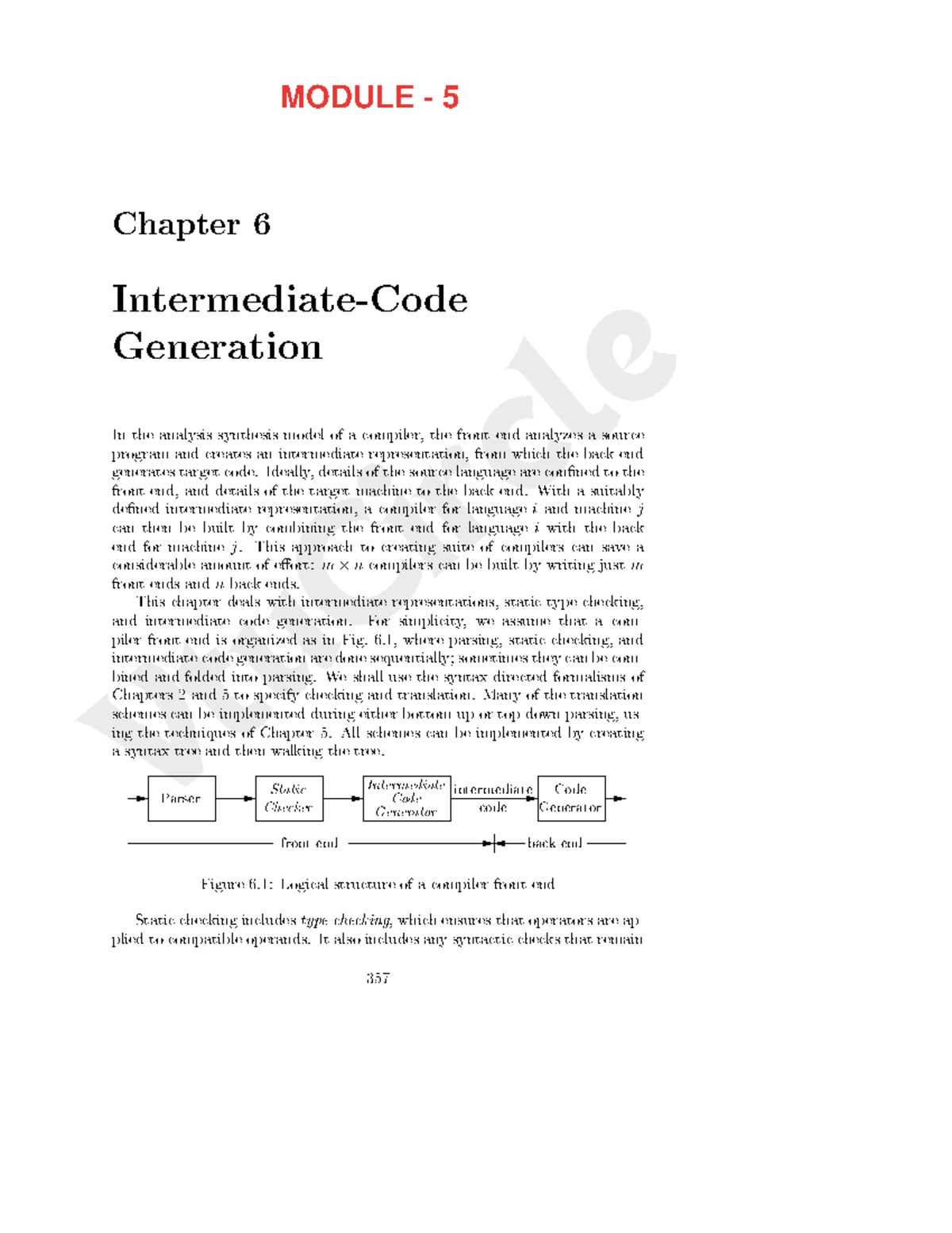 BCS613C Module 5: Chapter 6 - Compiler Generation Techniques - Studocu