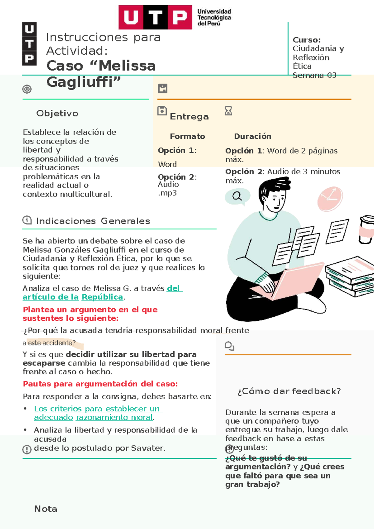 Caso "Melissa Gagliuffi" - Actividad Semana 03 - Ciudadanía y Reflexión ...