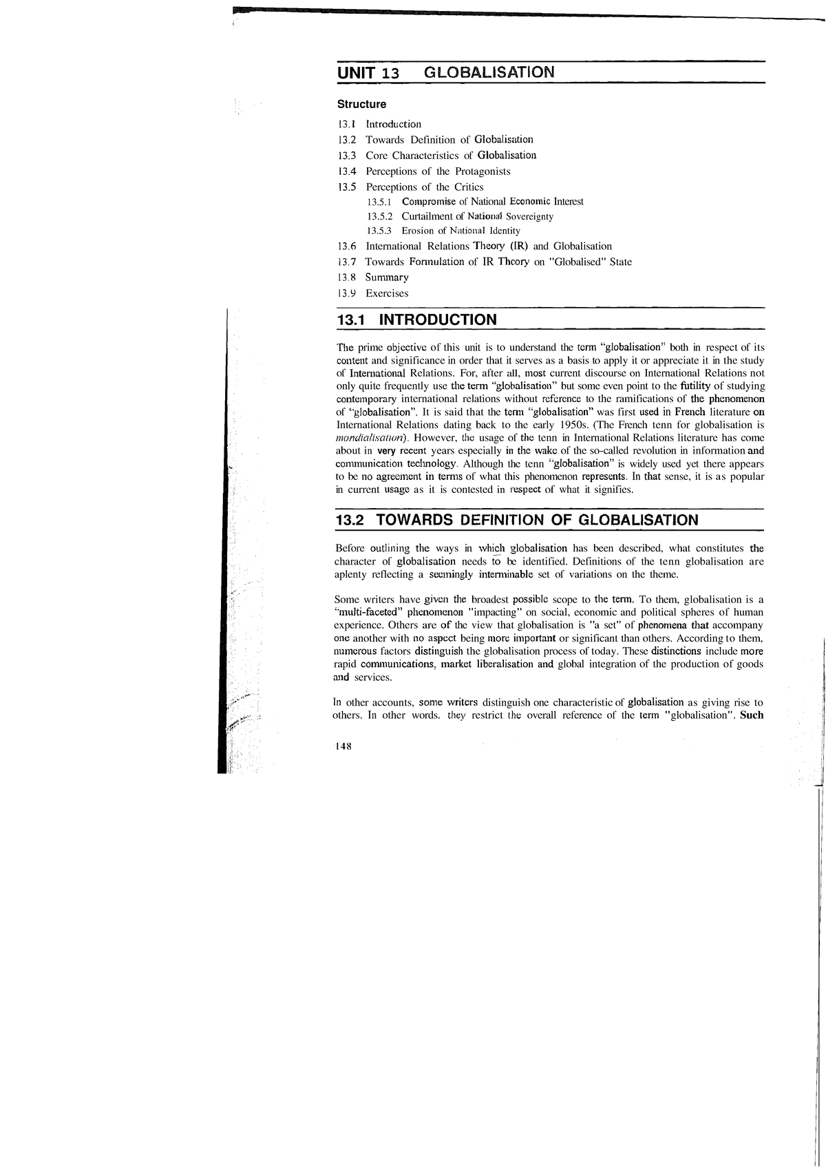 IGNOU-GLOBALIZATION Notes on Globalization and International Relations ...