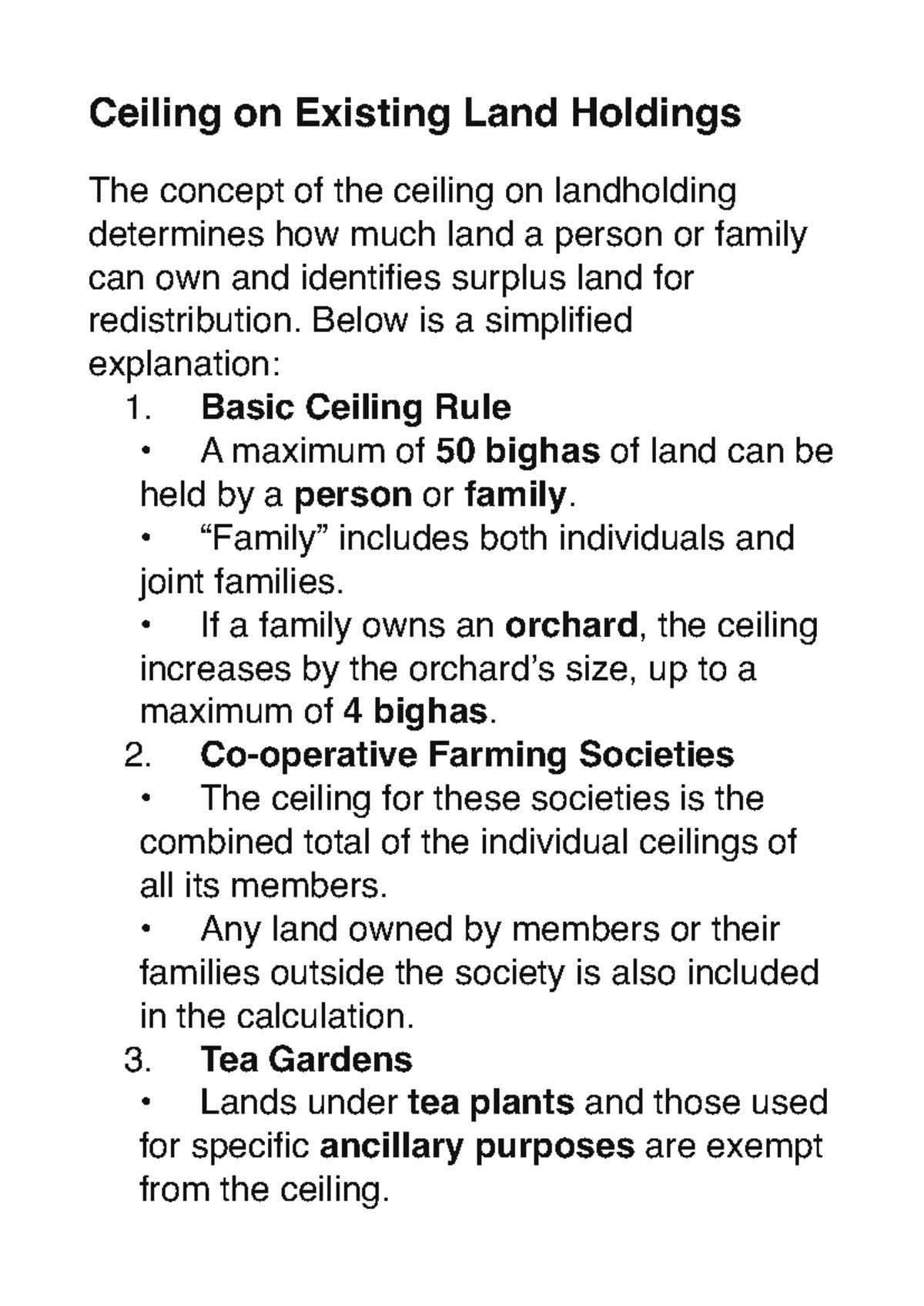 Blank 45 - Land law of Assam - Ceiling on Existing Land Holdings The ...