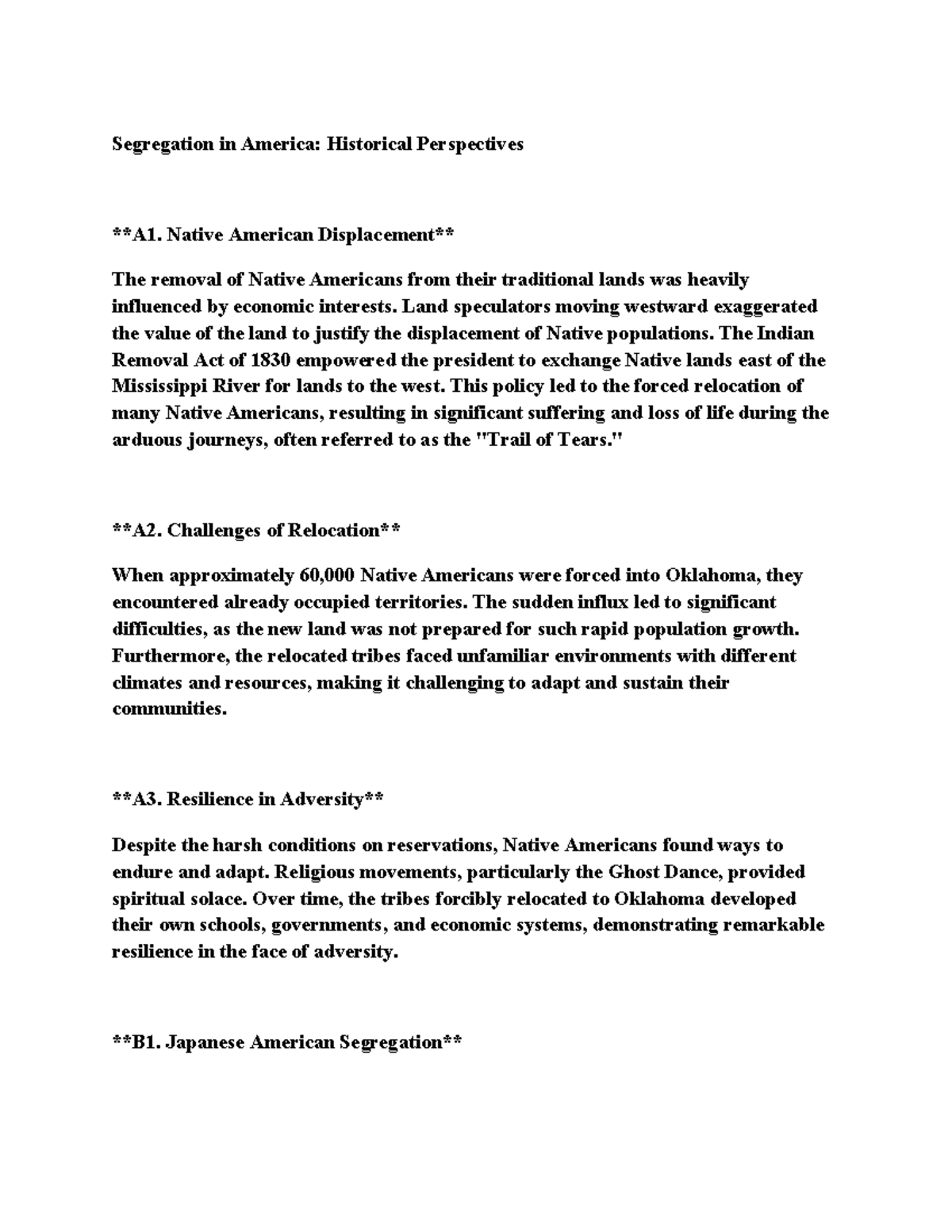 QSM2 Task 3: Segregation in America - Historical Perspectives ...