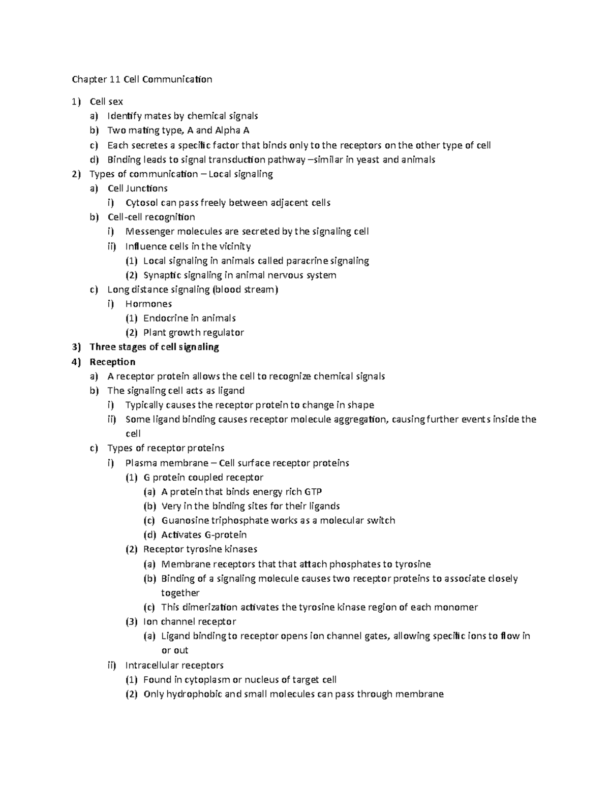 Chapter 11 Cell Communication - Chapter 11 Cell Communication Cell sex ...
