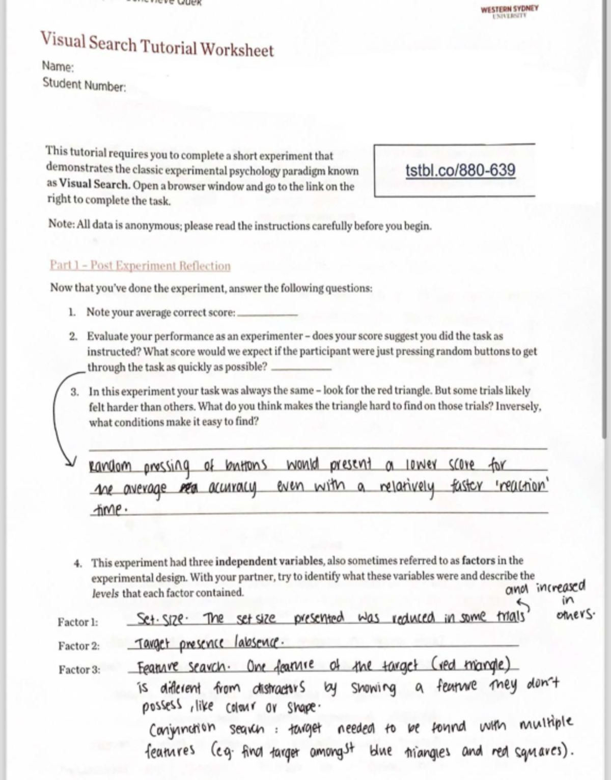 Visual Search Tutorial Worksheet - BEHV2010 Perception (Autumn 2023 ...