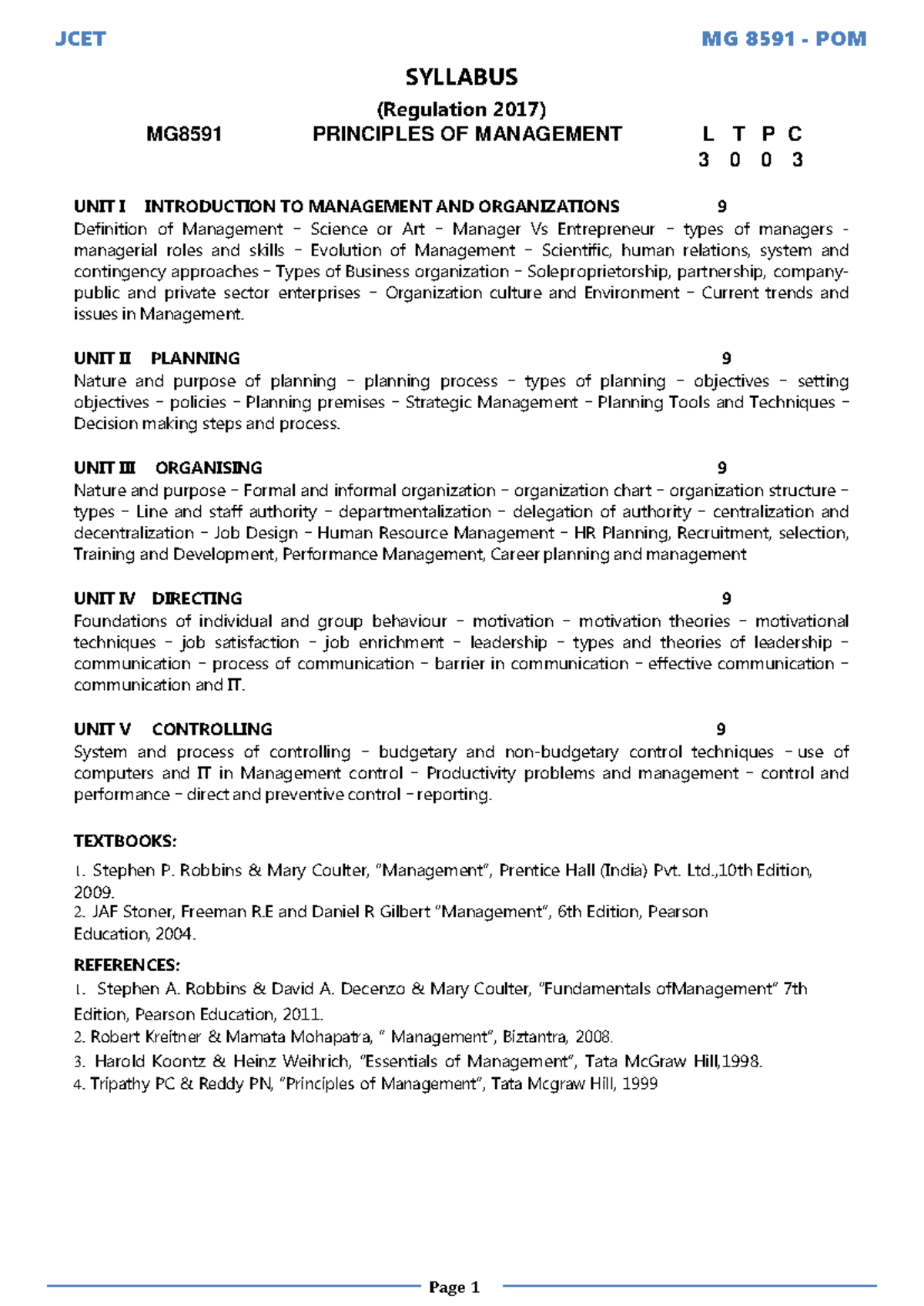 MG8591 Principles of Management Comprehensive Question Bank - Studocu