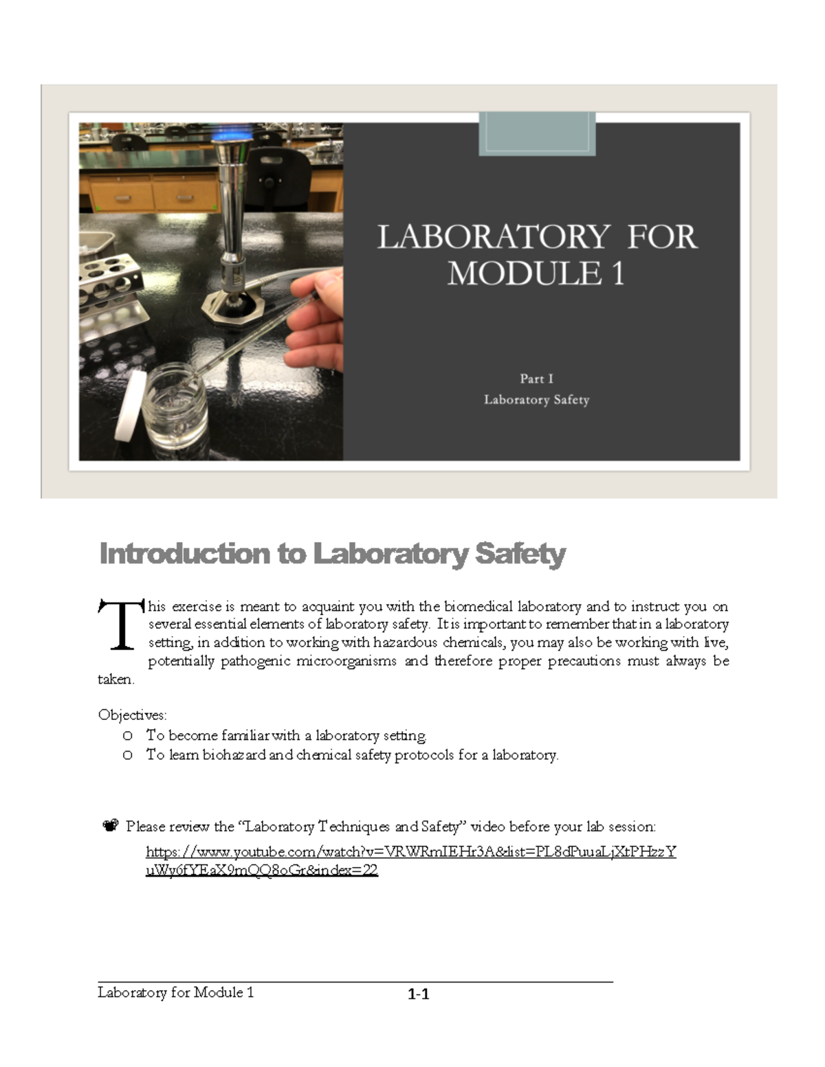 1.Introduction to Laboratory Safety - - Studocu