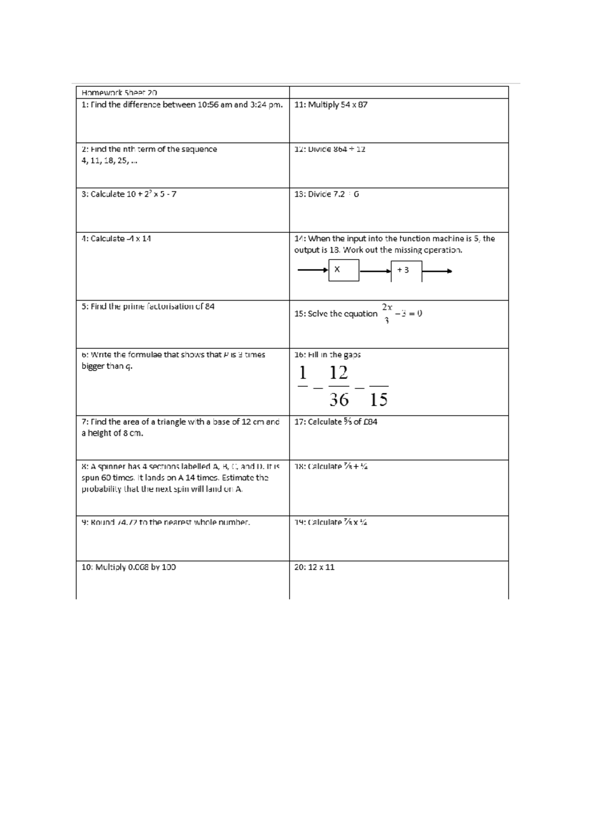 Weekly Homework Sheet 2502 - Math Problems and Calculations - Studocu