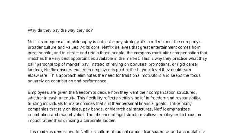 Compensation Philosophy at Netflix: A Culture of Performance and ...