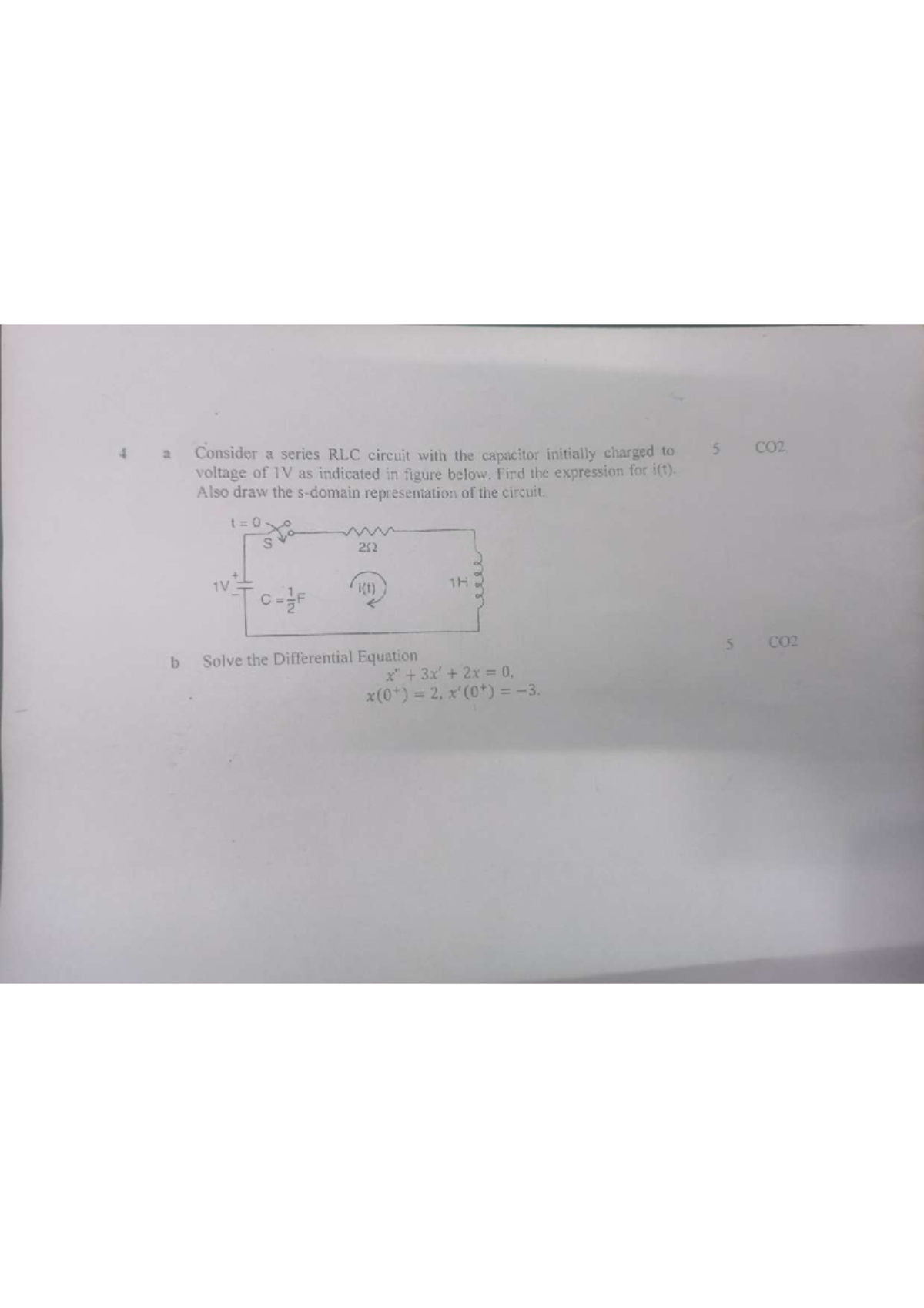 CNS Mid Term 2026 - RLC Circuit Analysis and Differential Equation ...