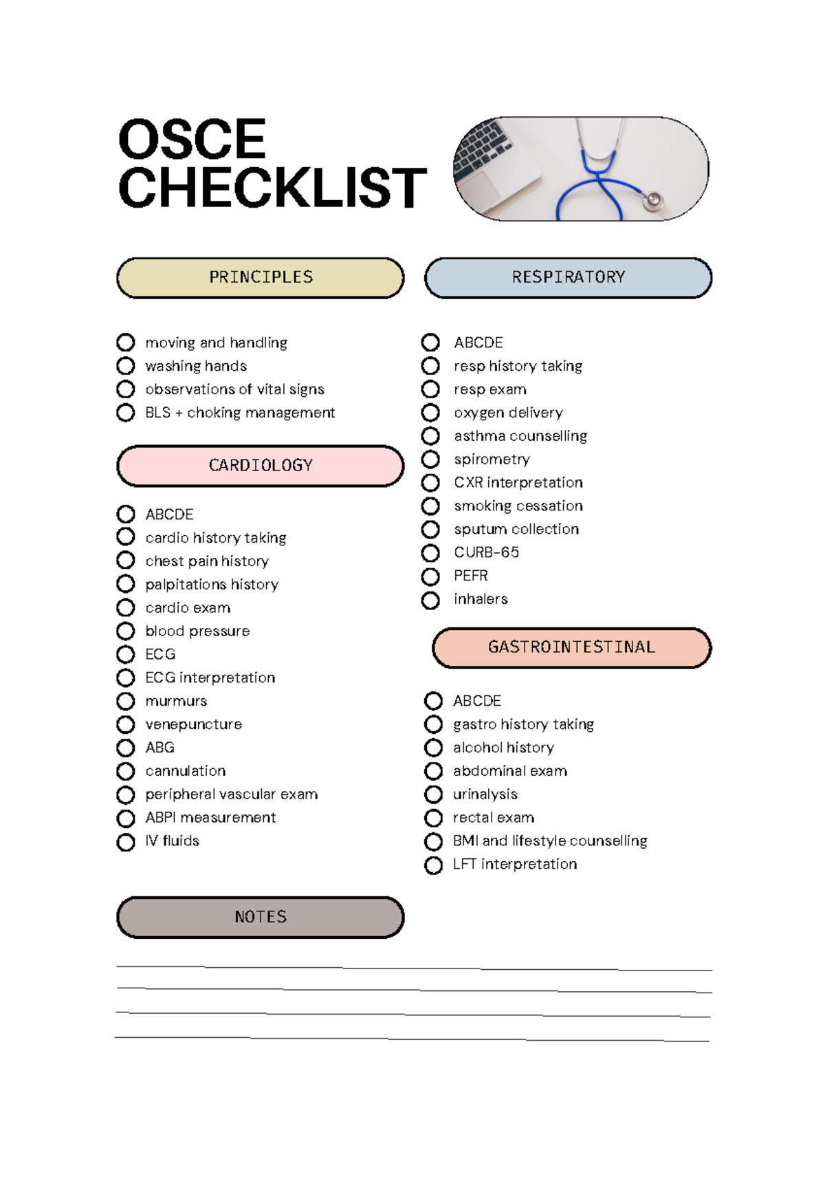 OSCE checklist - PRINCIPLES RESPIRATORY OSCE CHECKLIST moving and handling washing hands - Studocu