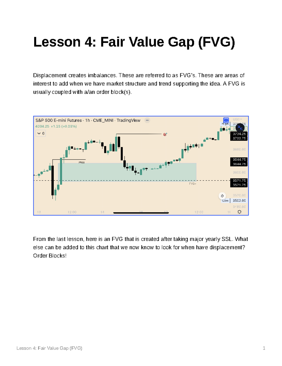 4-ICT-FVG - Lesson on Fair Value Gaps in Forex Trading - Studocu