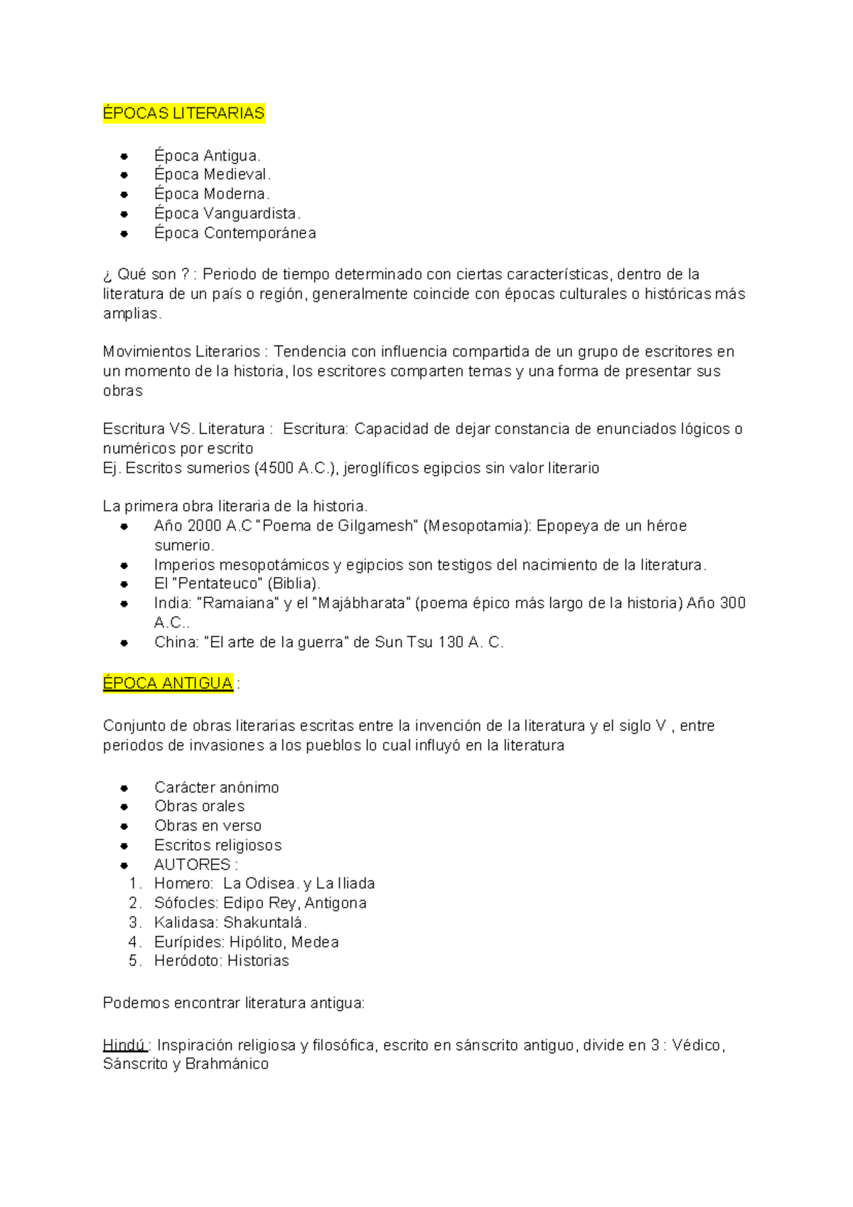 Literatura a Través de las Épocas: Análisis y Movimientos (LIT 13 ...