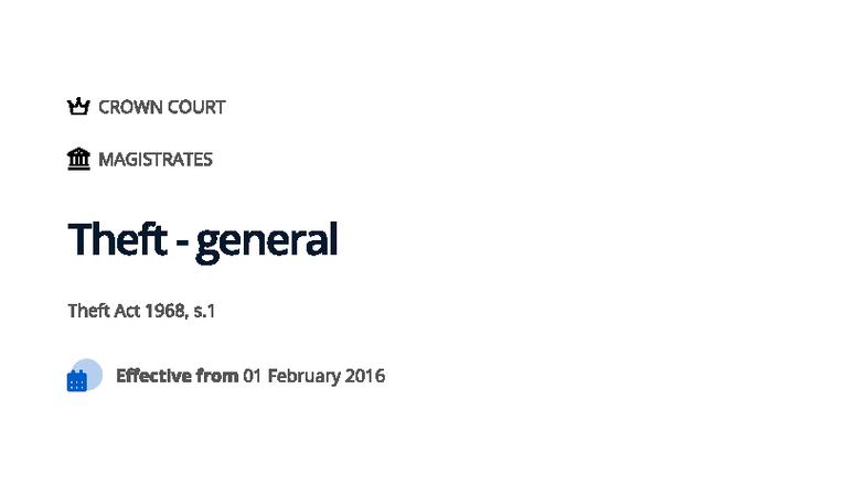 Sentencing Guidelines for Theft Offences (Theft Act 1968) - Studocu
