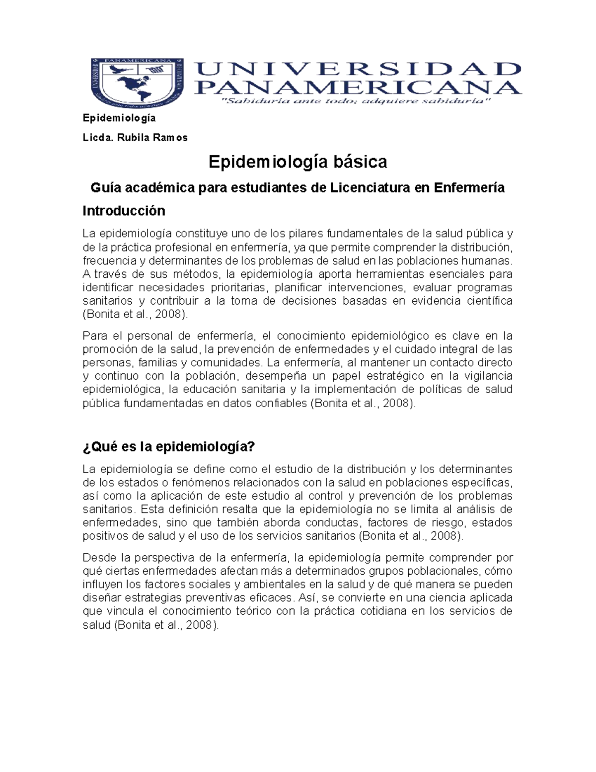 Guía Académica de Epidemiología Básica para Enfermería - Lic. Rubila ...