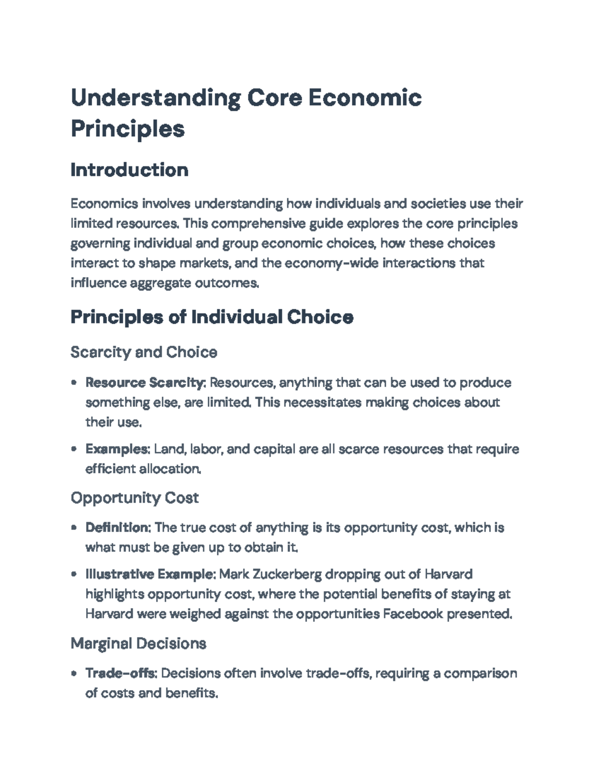 Core Economic Principles: Understanding Choices, Markets, and Policies ...