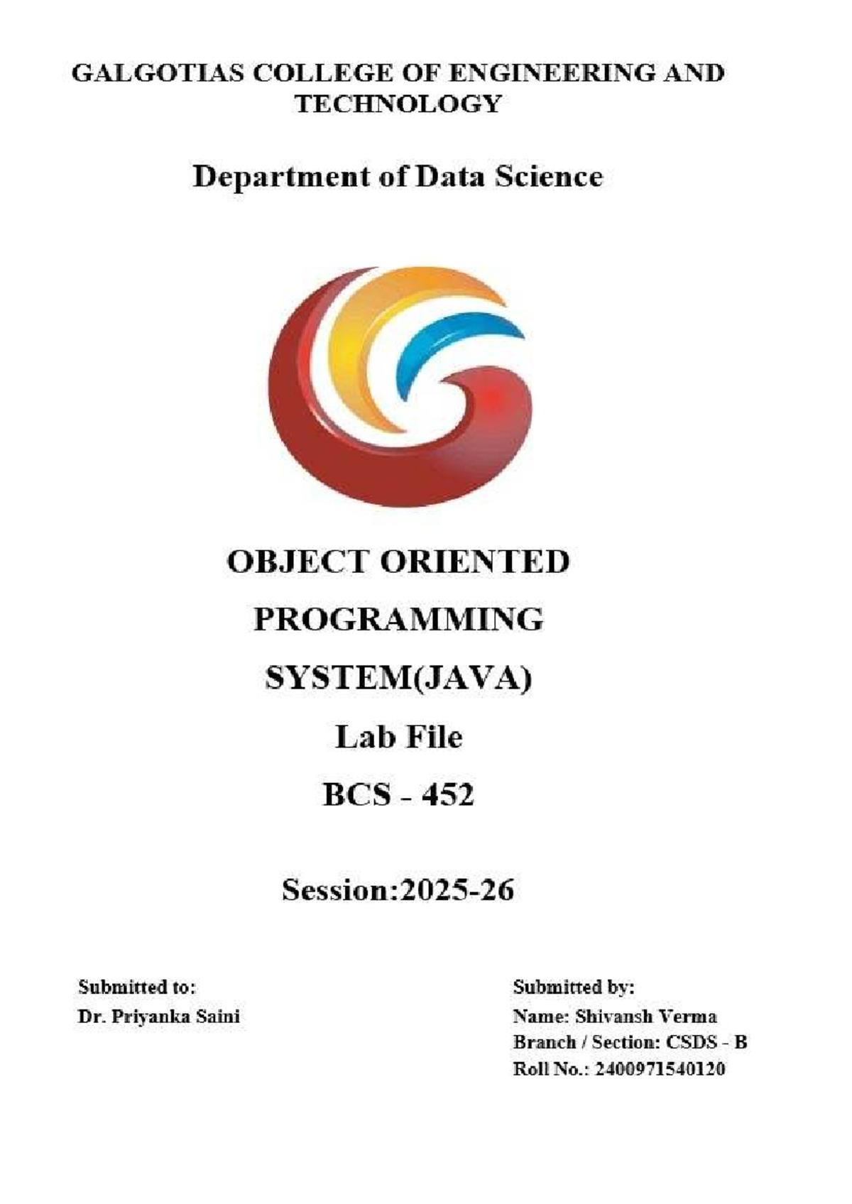 Java Programming Basics: OOP Concepts & Sample Programs - Studocu