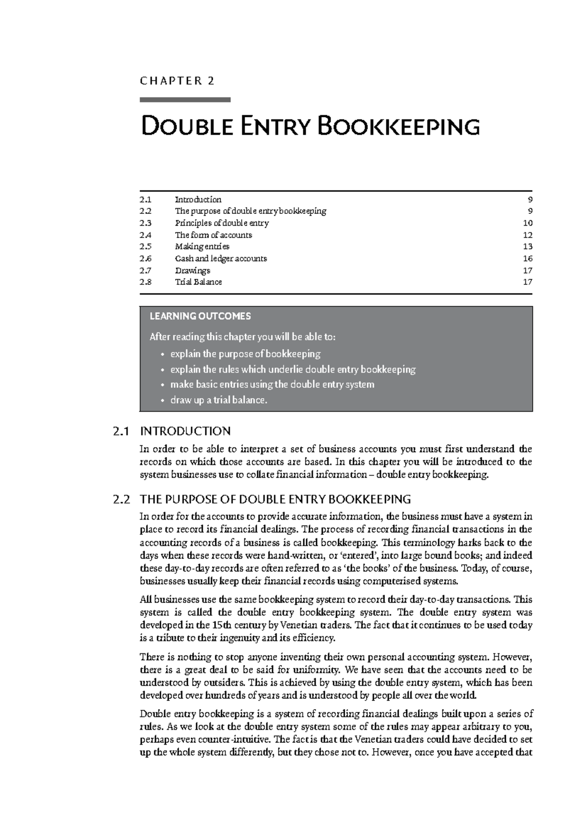 Chapter 02 - Double Entry Bookkeeping Overview and Principles - Studocu