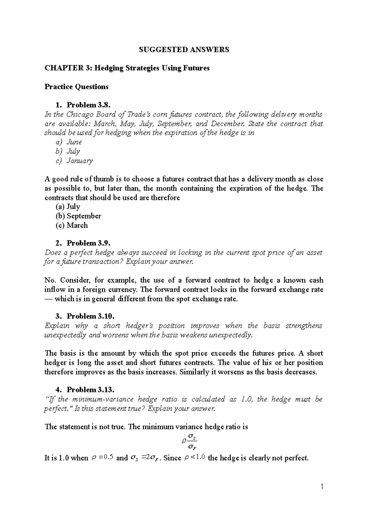 Suggested answers - Chapter 3 tutorial questions - SUGGESTED ANSWERS ...