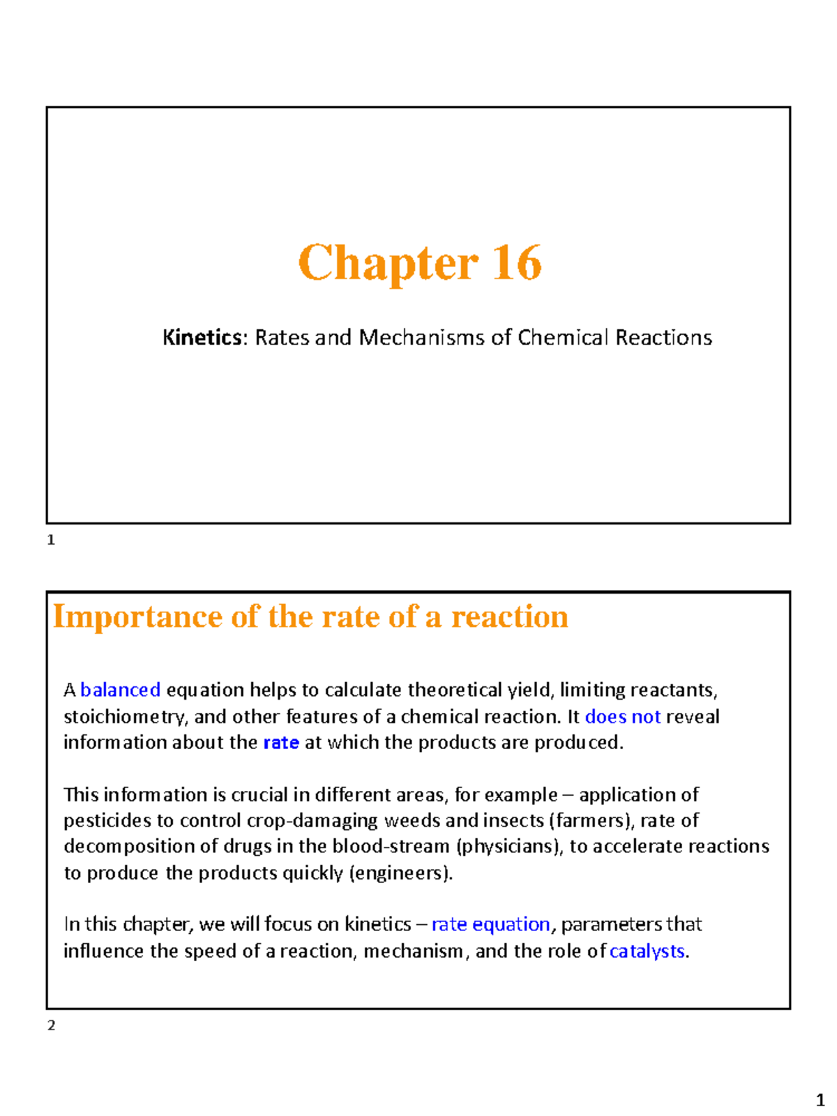 Chapter 16: Kinetics - Rates & Mechanisms of Chemical Reactions - Studocu