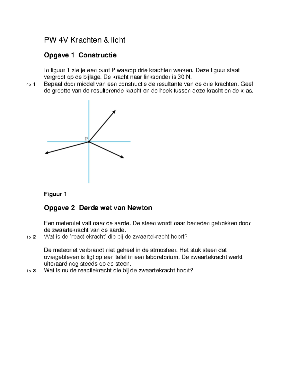 4V Oefentoets Hfst 3: Krachten en Newton's Derde Wet - Studeersnel