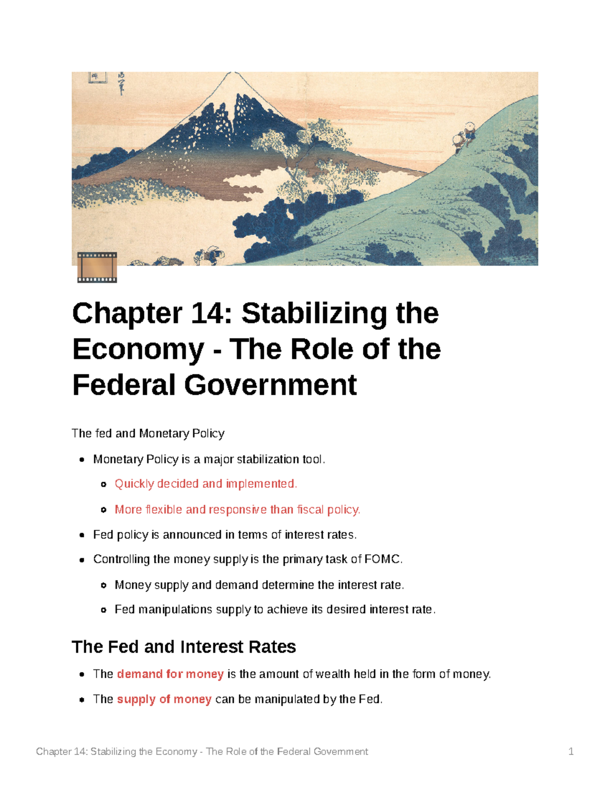 Chapter 14 - Stabilizing the Economy and the Federal Government Role ...