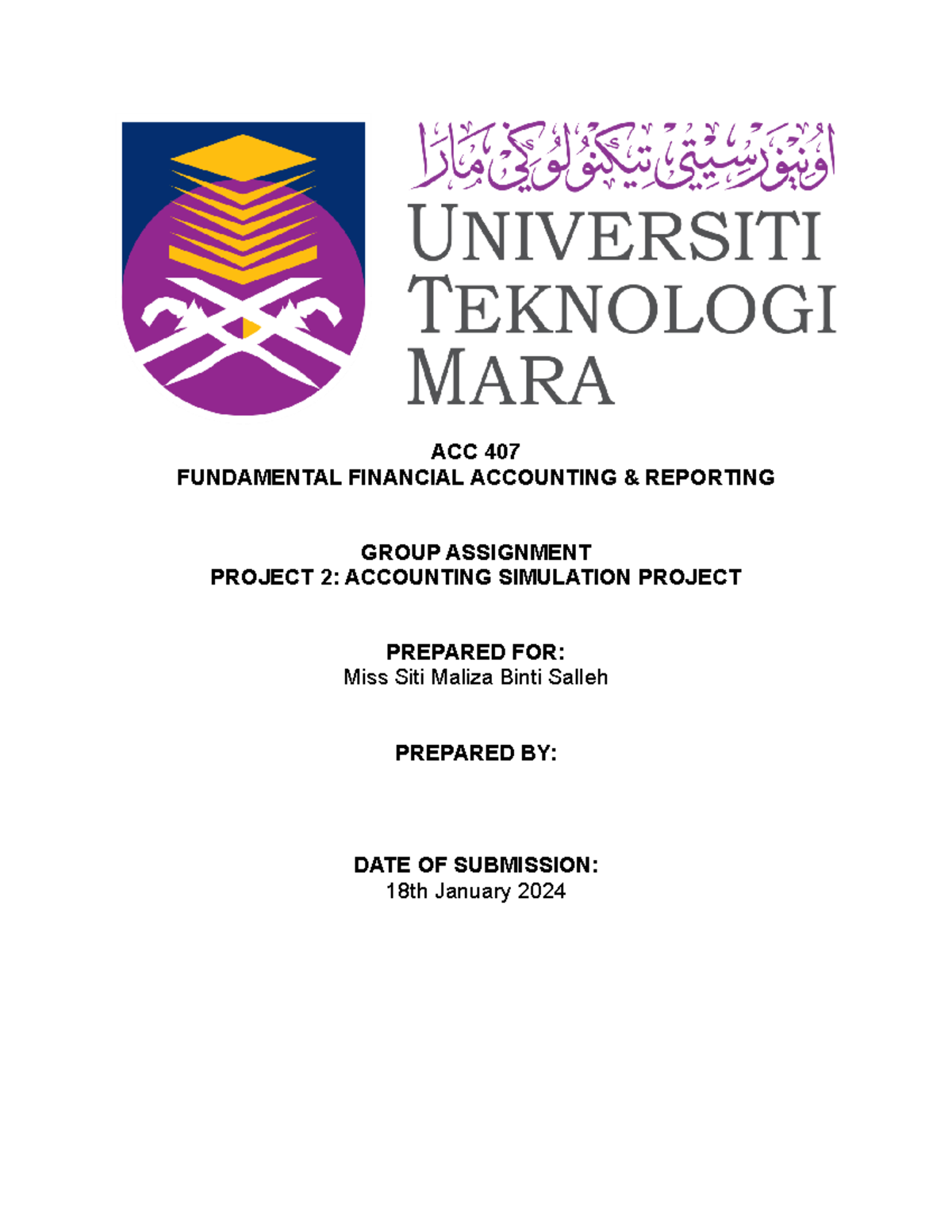ACC 407 Group Assignment: Accounting Simulation Project 2 Noted - Studocu