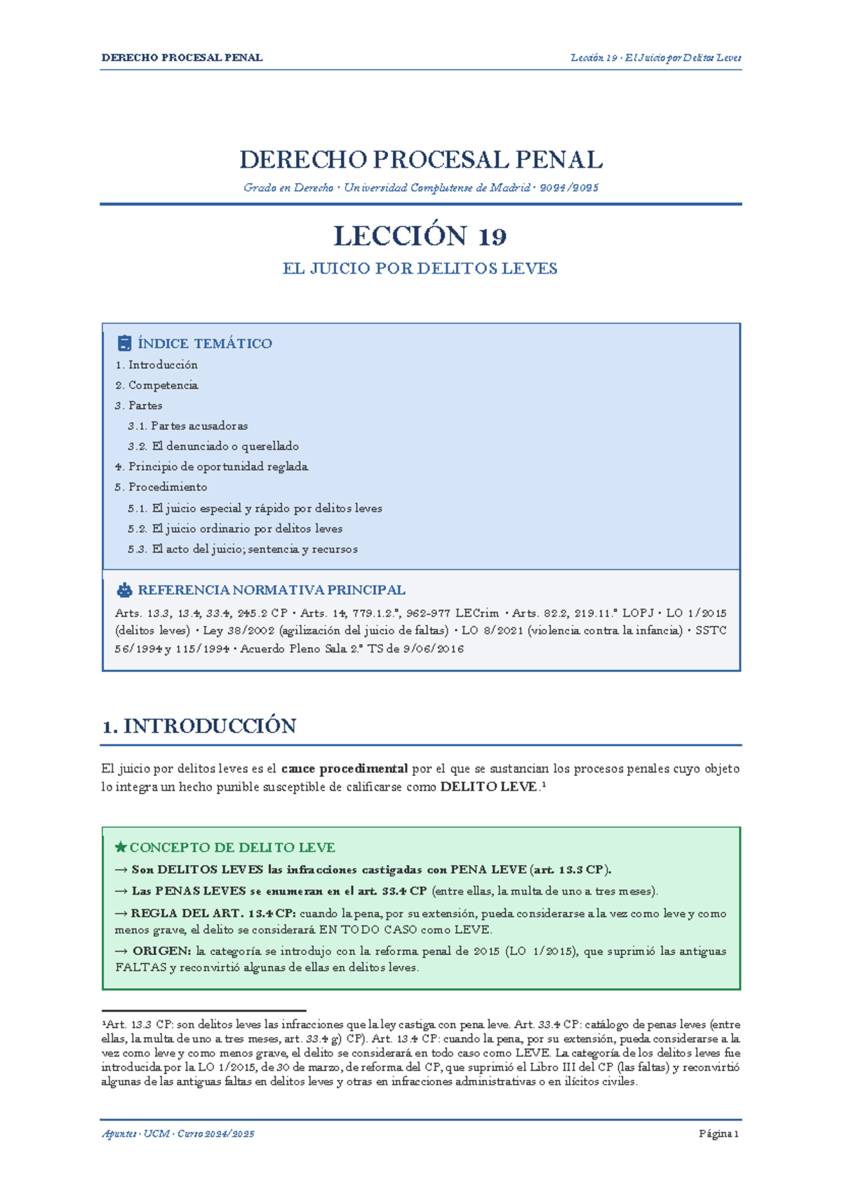Lección 19: El Juicio por Delitos Leves - Derecho Procesal Penal UCM ...
