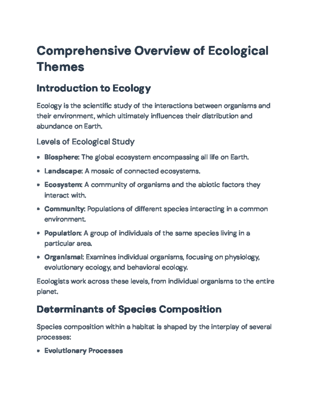 Ecology Overview: Key Concepts and Ecological Interactions ...