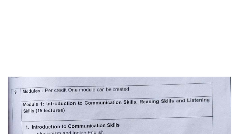 Module 1: Intro to Comm, Reading & Listening Skills (9 Per Credit ...