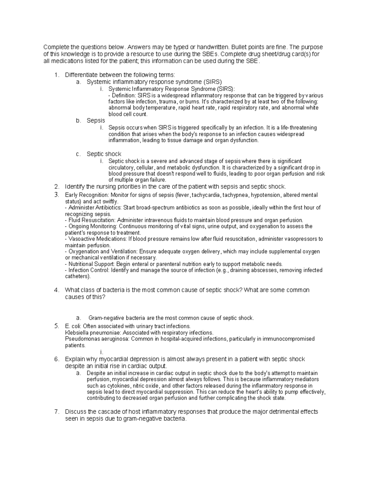 265 - SIM Lab - Sepsis and Septic Shock Overview and Guidelines - Studocu